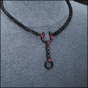 Devil's Delight Fiery Passion Discreet Day Collar and Drop Chain W ...