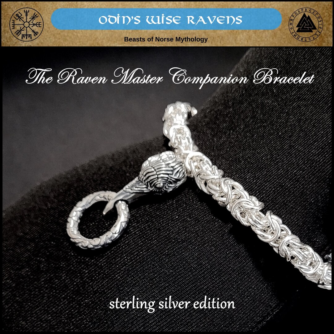 The Raven Master Companion Sterling Silver Bracelet Featuring Norse ...