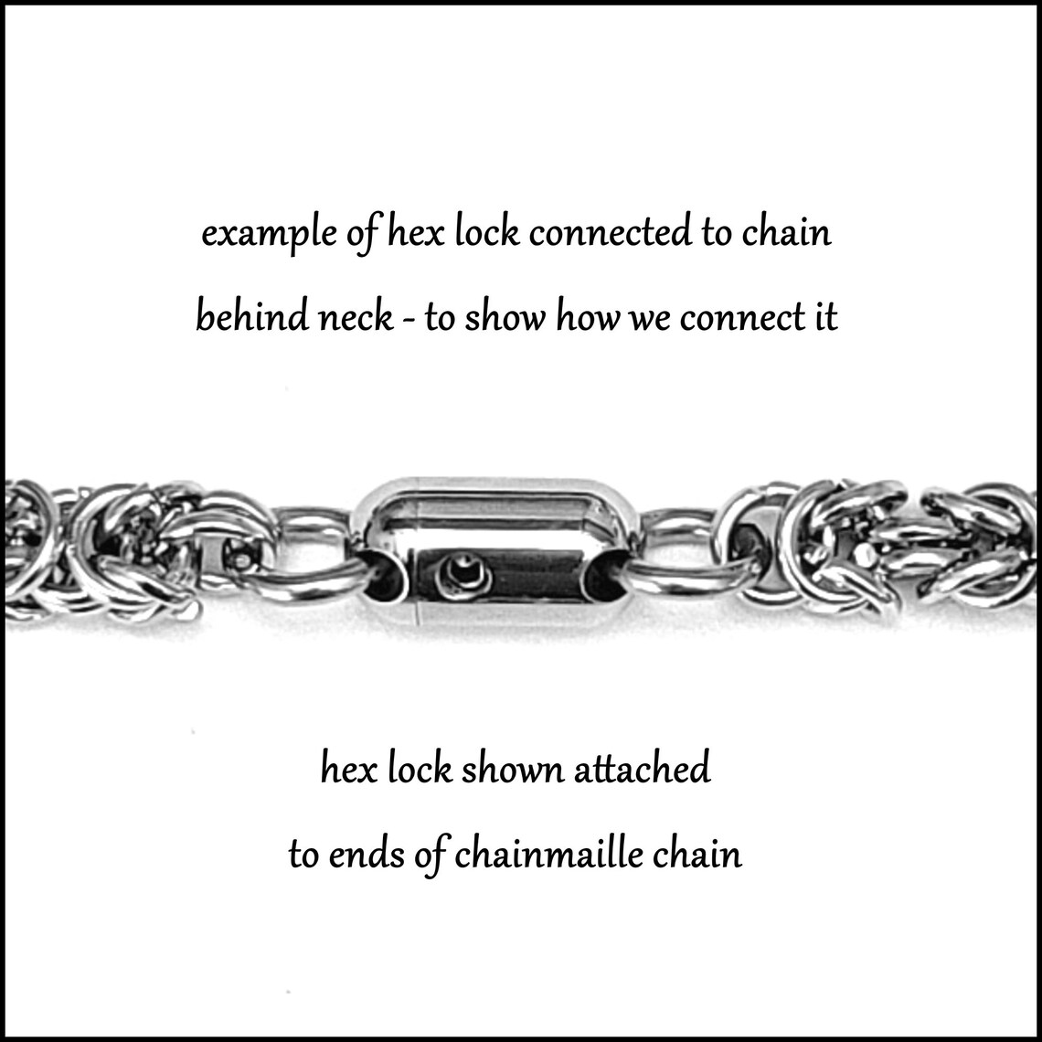 Stainless Steel Hex Lock Attached to the Necklace You Order - Only Sold ...