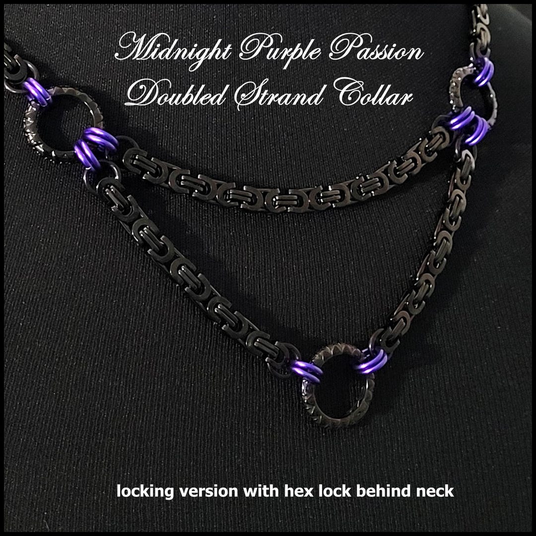 Midnight Purple Passion Doubled Strand Locking Collar With Hex Lock ...
