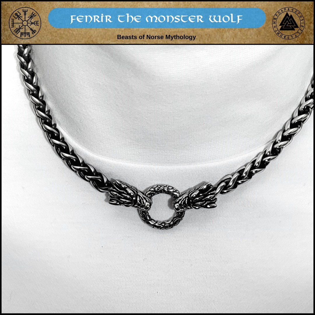Locking Companion Wolves Discreet Day Collar With Oxidized Silver ...