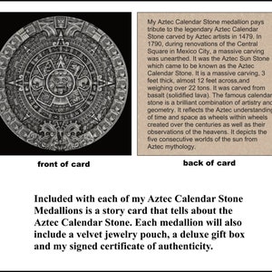 Huge 3" 76mm Aztec Calendar Stone Medallion With 2 Spring Ring ...