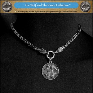 Wolf and Raven Medallion on Companion Wolf and Raven Necklace With ...