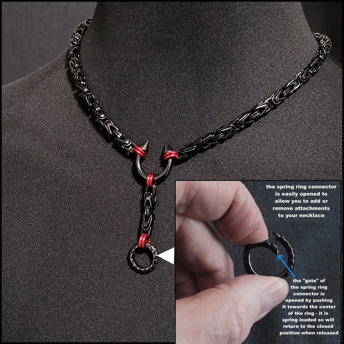Devil's Delight Fiery Passion Discreet Day Collar and Drop Chain W ...