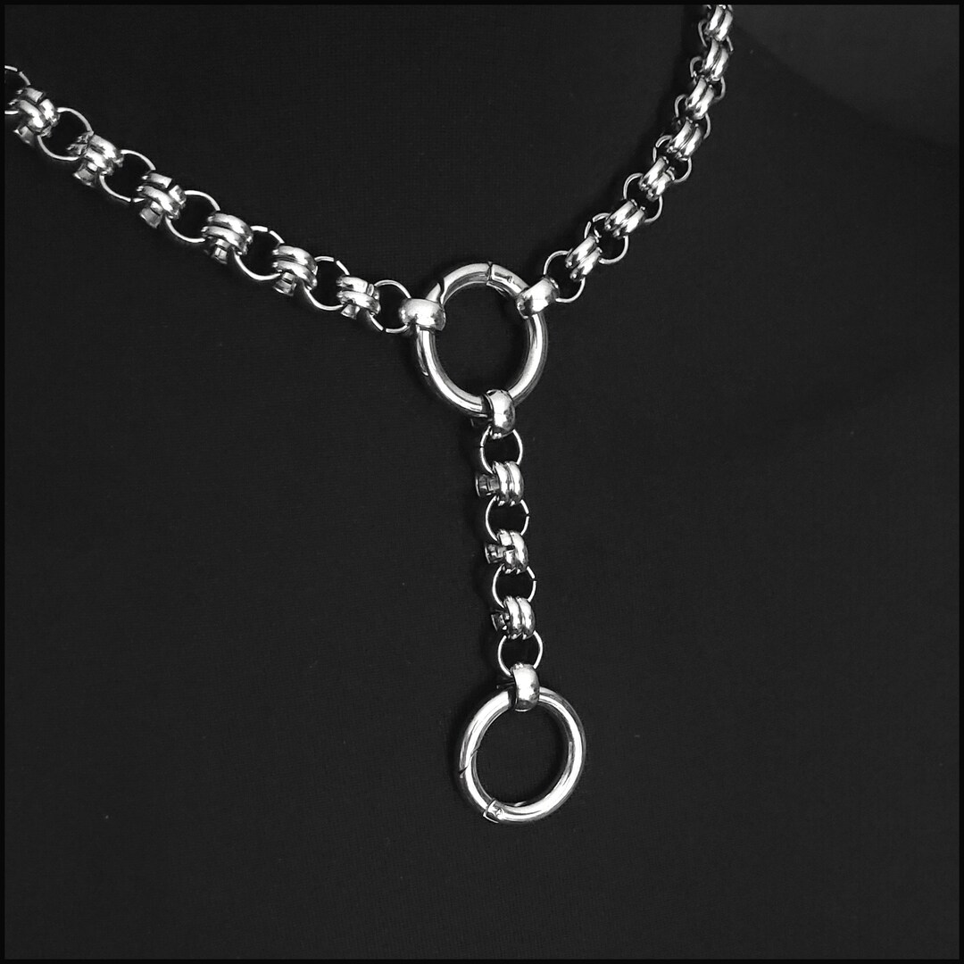 High Polish 9mm Double Single Rolo Chain With Drop Chain Sized for ...