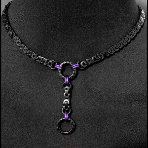 Midnight Purple Passion Discreet Day Collar and Drop Chain W/black ...