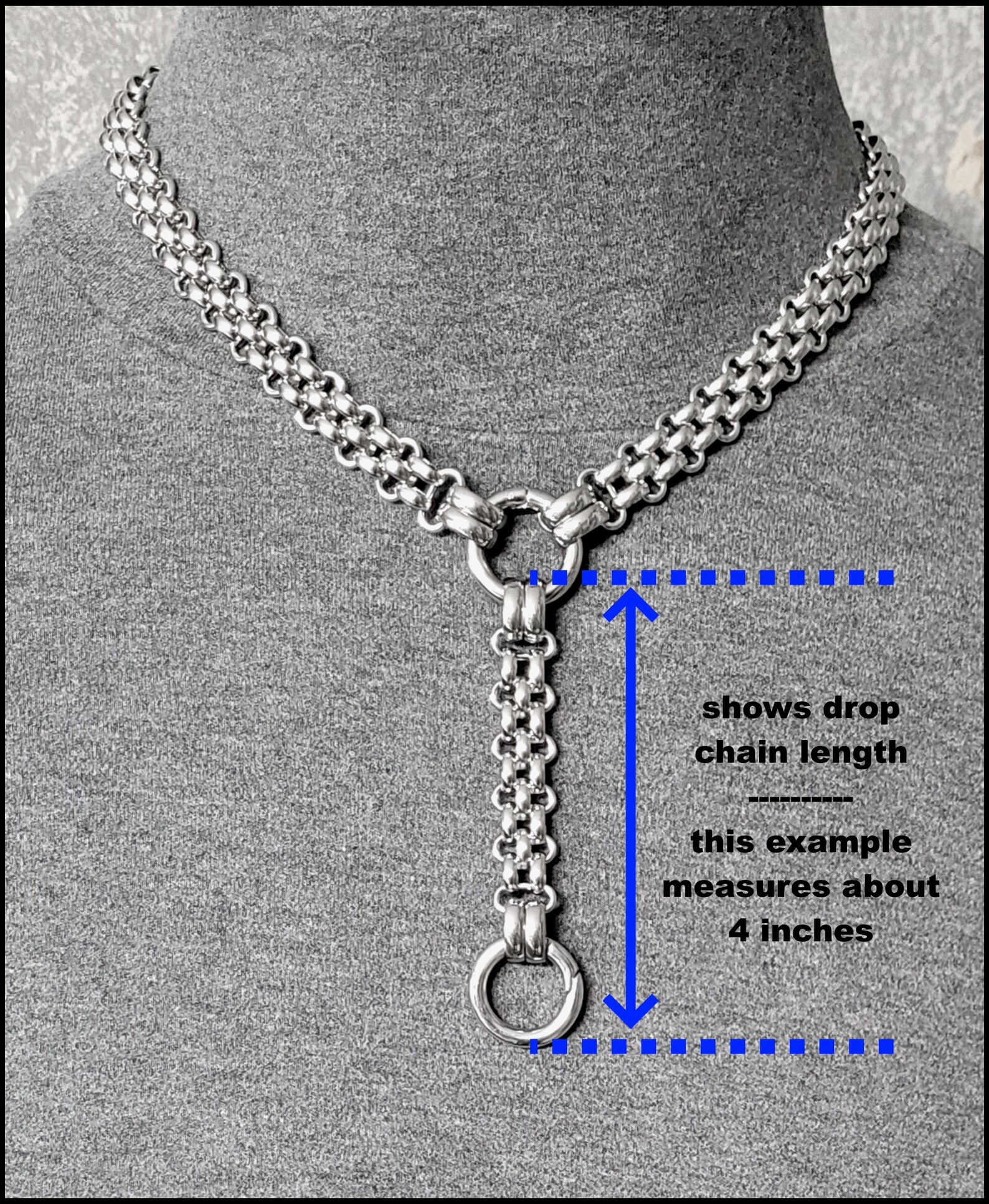 Wide Multilink Design Discreet Chain Day Collar With Drop - Etsy