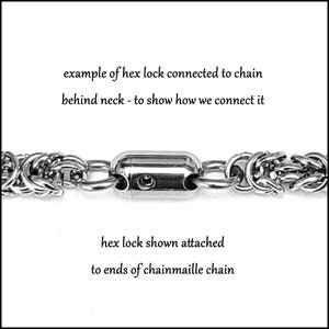 Discreet Stainless Steel 7mm Thick Chainmaille Chain Locking Day Collar ...