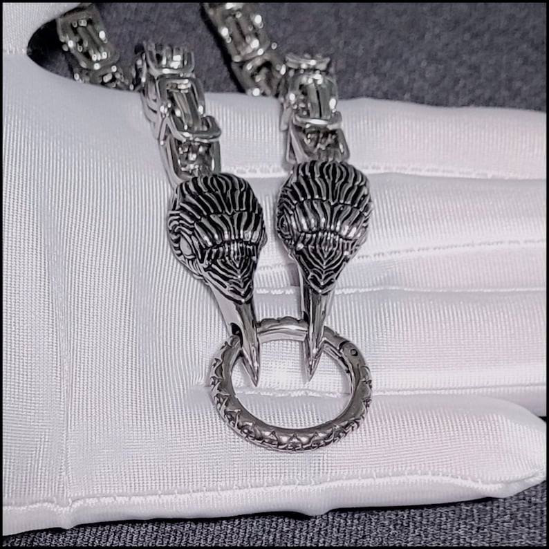 Odin's Wise Ravens Polished Byzantine Chain - Etsy
