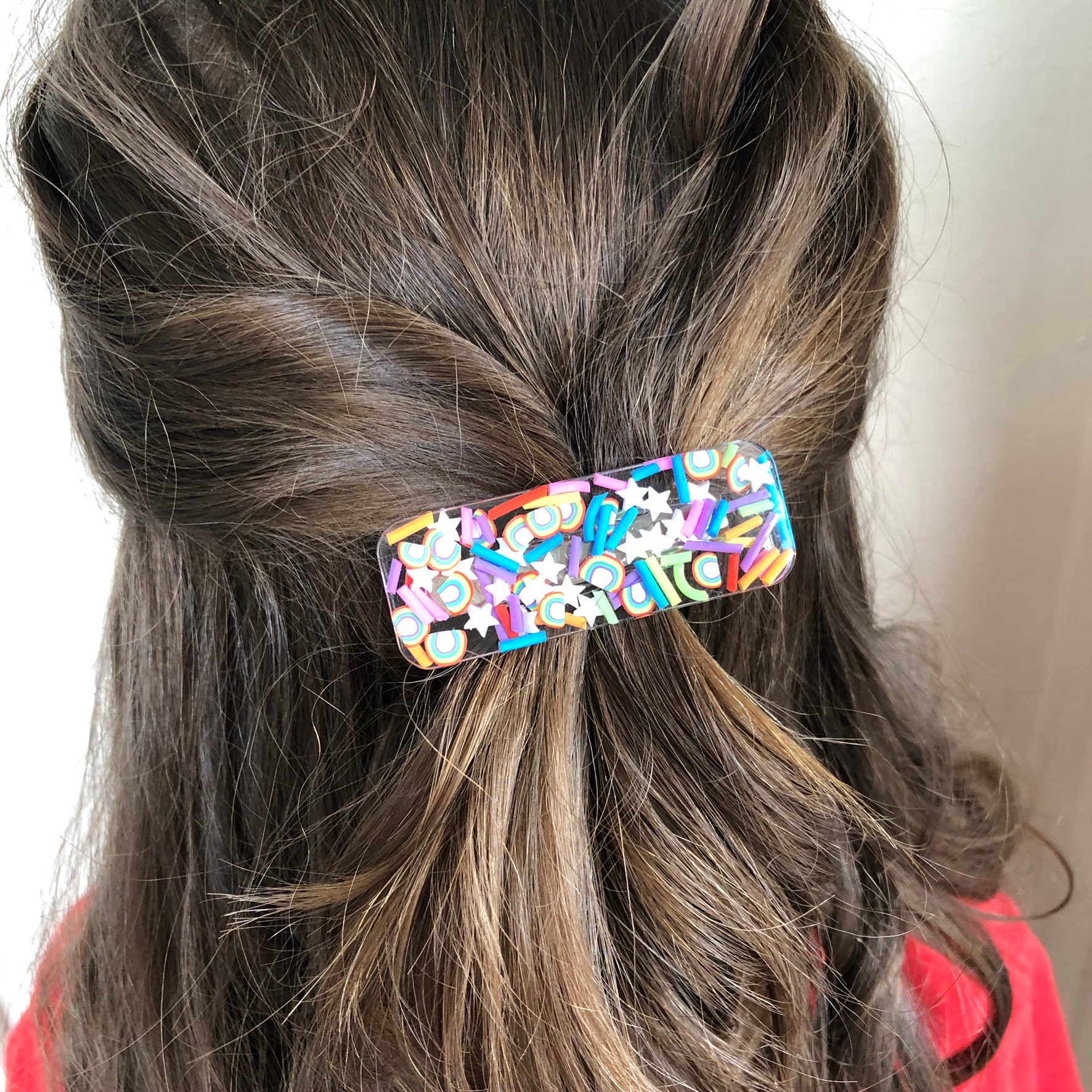 Back to School Hair Clips for Girls Hair Clip Rainbow Hair | Etsy