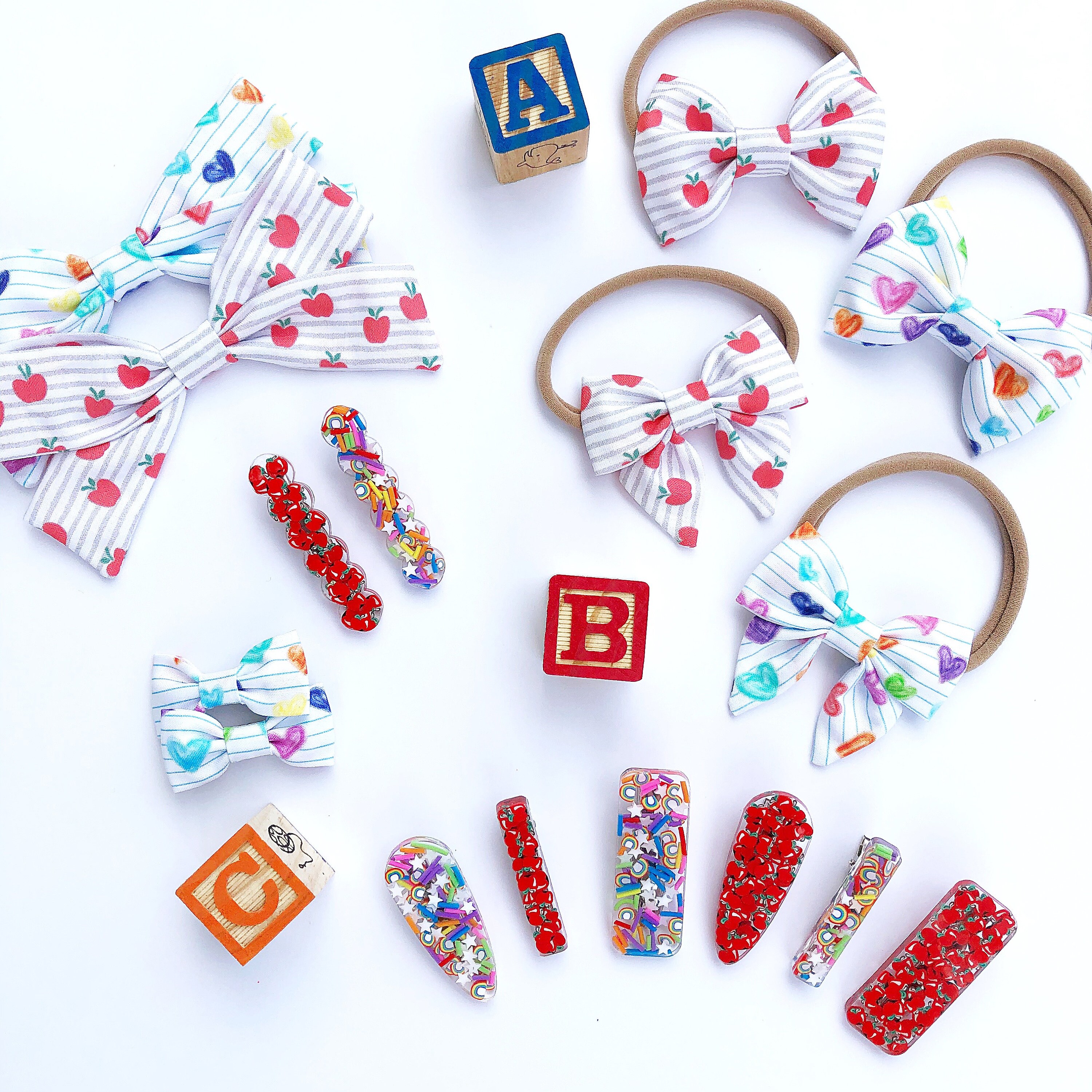 Back to School Hair Clips for Girls Hair Clip Rainbow Hair | Etsy