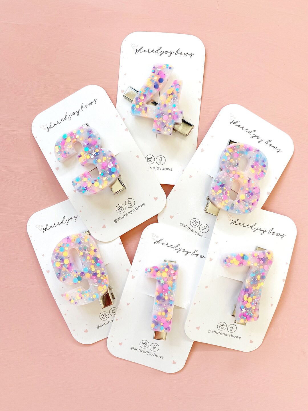 Birthday Age Clip for Girls | Number Hair Clip | Glitter Clip | Gifts ...