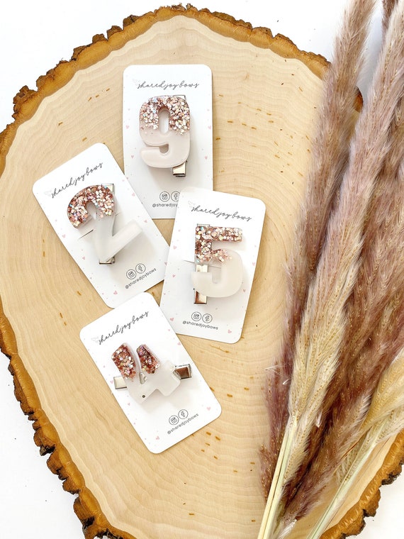 Birthday Age Clip for Girls Number Hair Clip Glitter Clip - Etsy