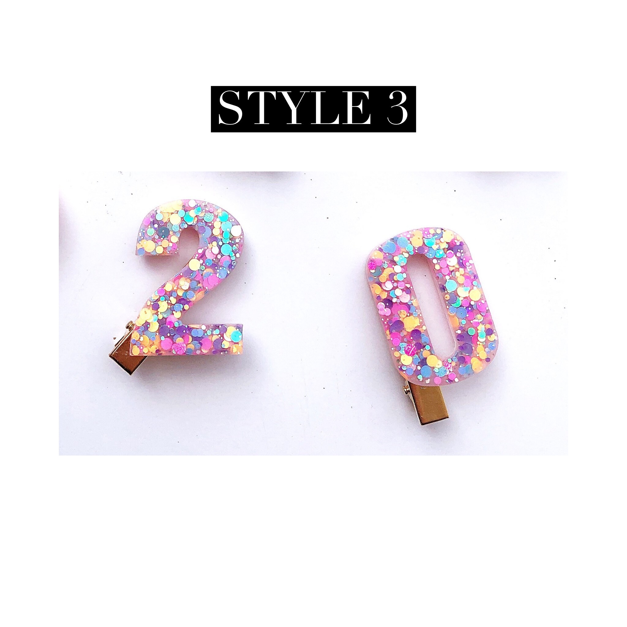 Birthday Age Clip for Girls Number Hair Clip Glitter Clip | Etsy
