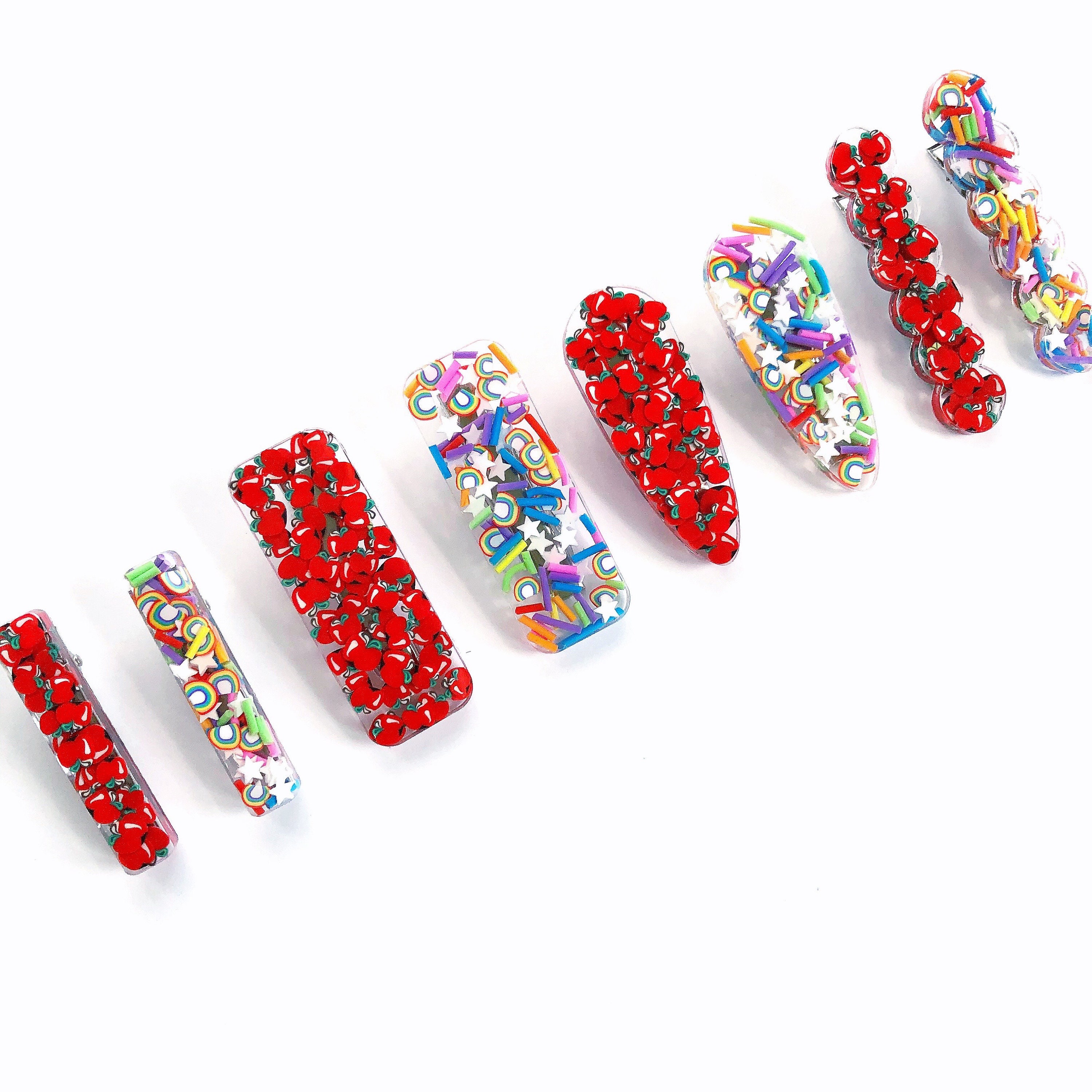 Back to School Hair Clips for Girls Hair Clip Rainbow Hair | Etsy