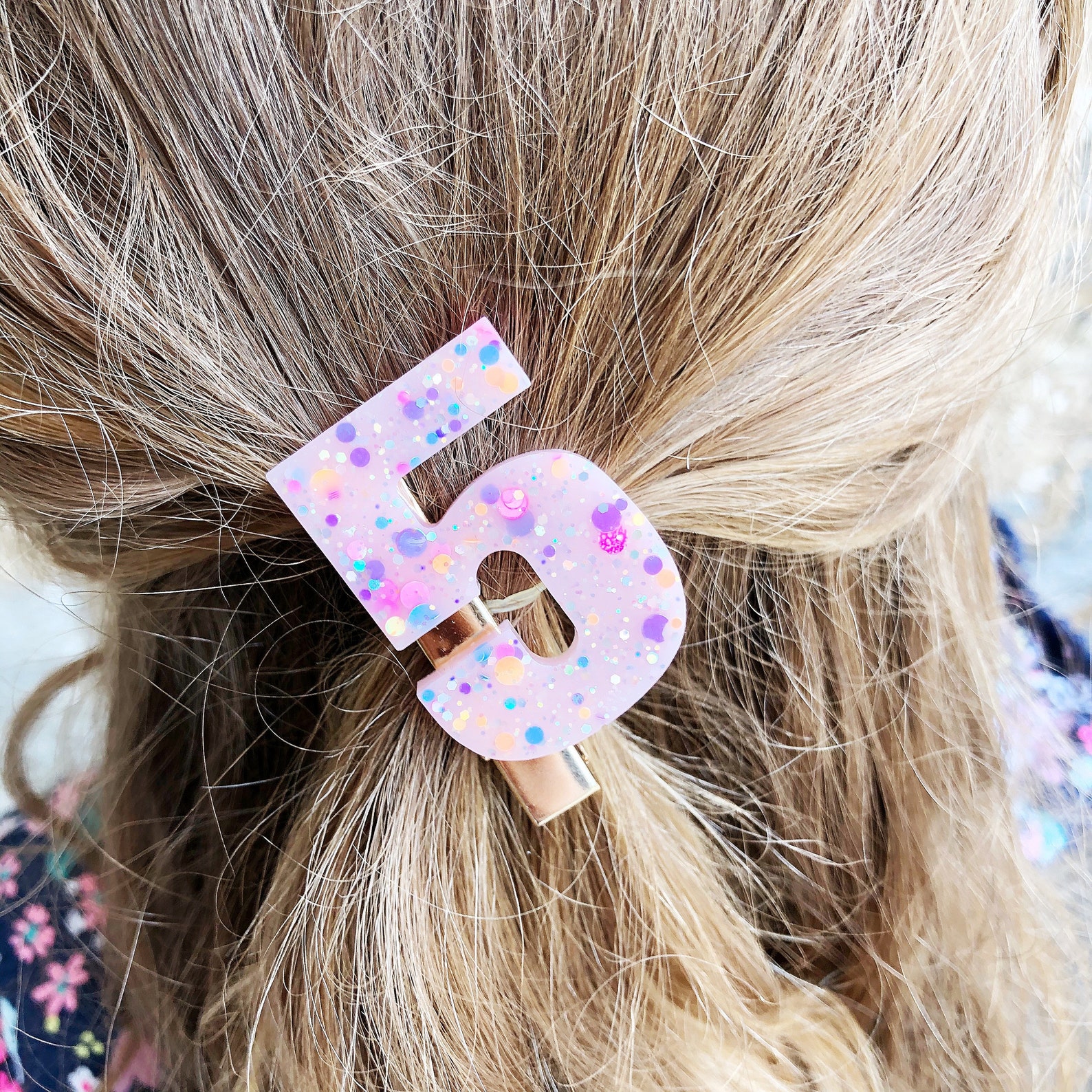 Birthday Age Clip for Girls Number Hair Clip Glitter Clip - Etsy