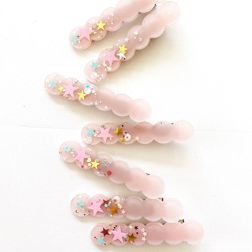 Pink Glitter Hair Clips for Girls Glitter Hair Clip Gifts - Etsy