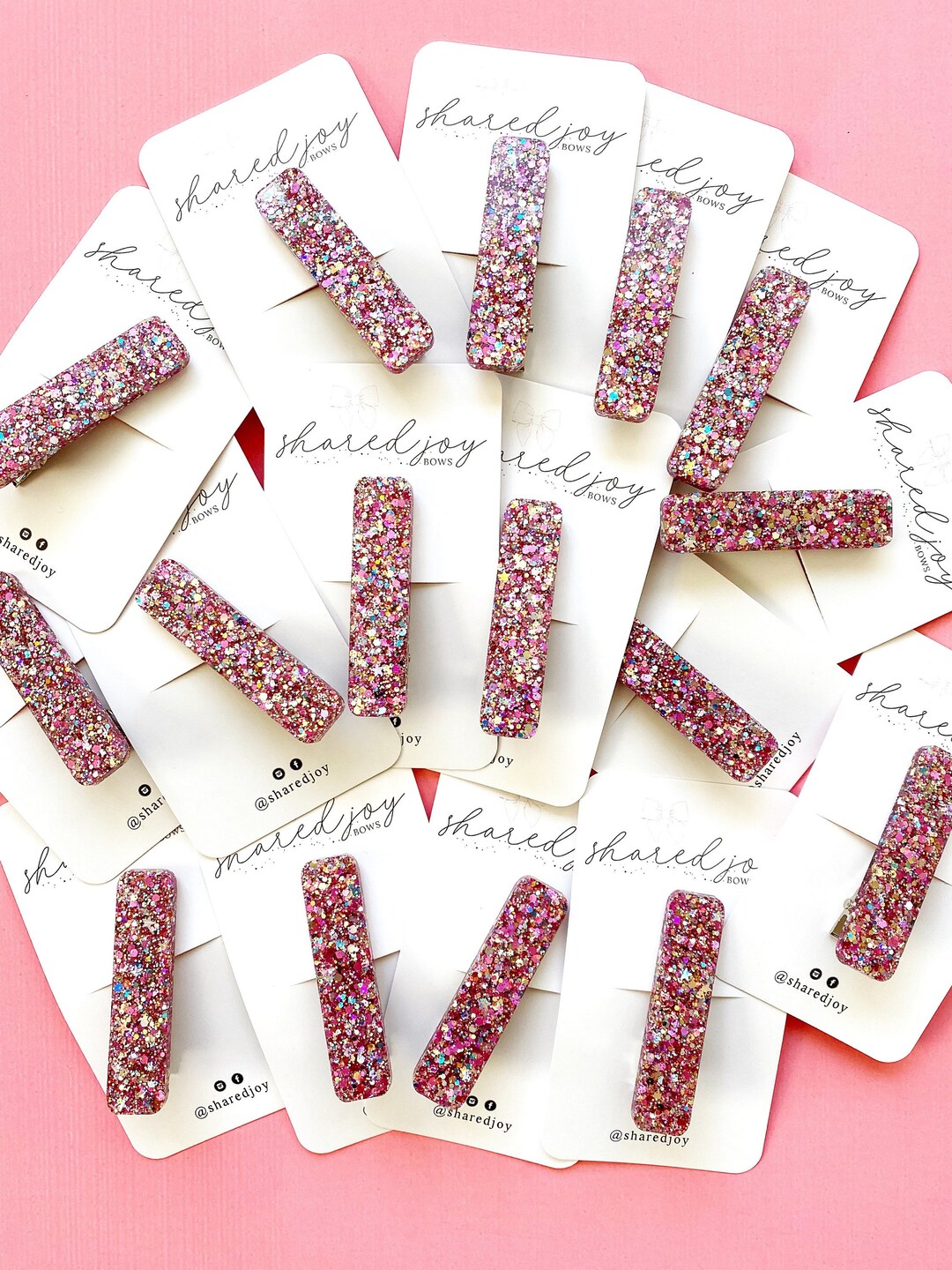 Pink and Gold Glitter Hair Clips for Girls Glitter Hair Clip Gifts for ...