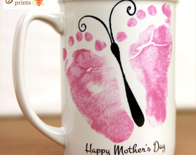 Butterfly Footprint Mug 401_mug - Etsy