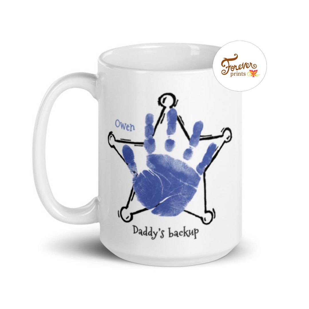 Police Badge Handprint Mug. Handprint and Footprint Art. - Etsy