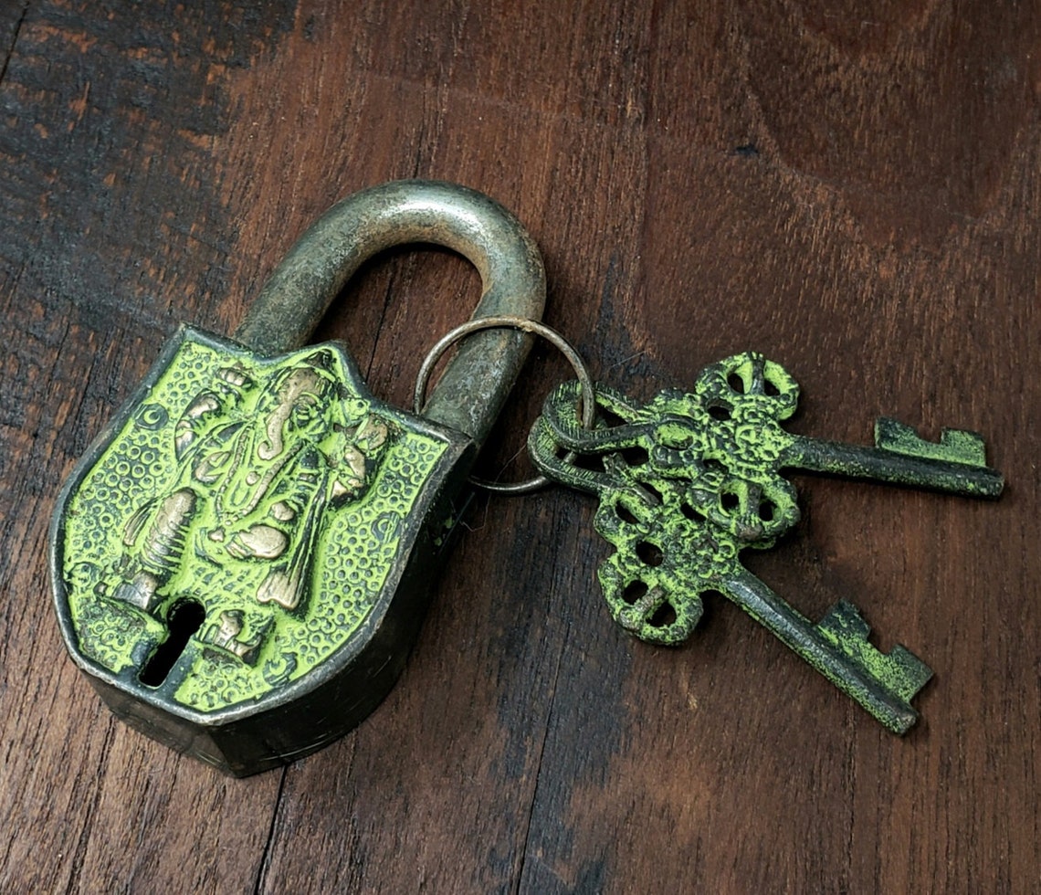 Small Ganesh Temple Lock Home Decor hardware accessories | Etsy