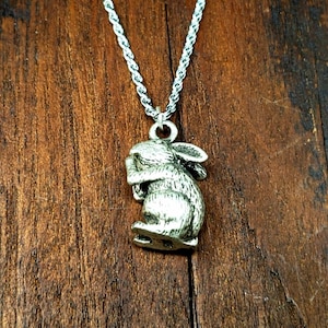 Silver Lucky Rabbit Pendant Necklace - Etsy