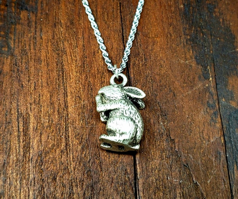Silver Lucky Rabbit Pendant Necklace | Etsy