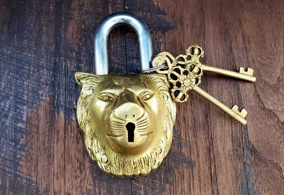 Gold Lion Temple Lock Home Decor Hardware Accessories | Etsy