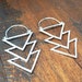 Large Silver Arrowhead Geometry Statement Earrings - Etsy