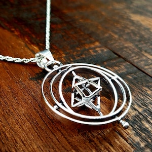 Silver Gyroscope Sacred Geometry Spinner Pendant Necklace - Etsy