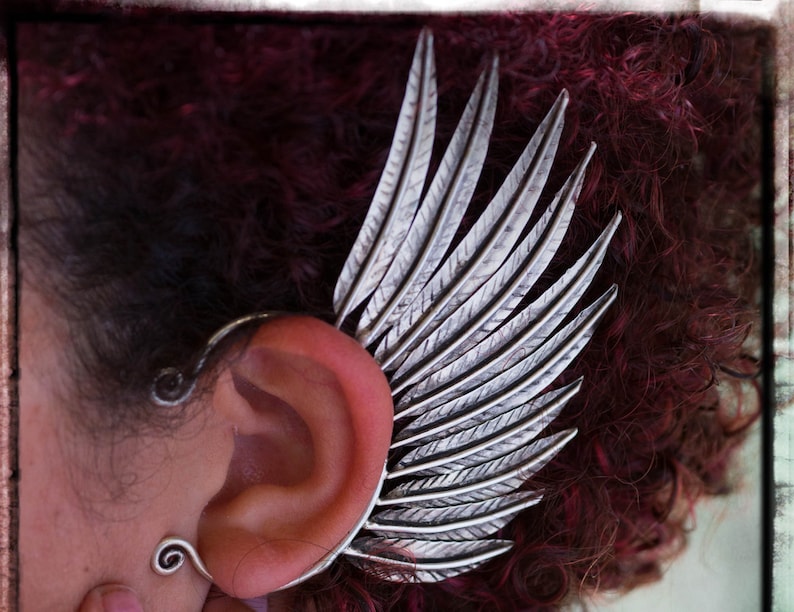 Tribal Feather Wing Ear Cuff Left or Right Side Exotic Hill - Etsy UK