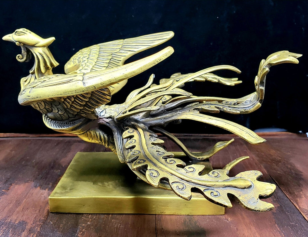 Golden Phoenix Statue - Etsy