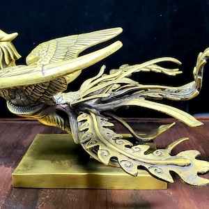 Golden Phoenix Statue - Etsy