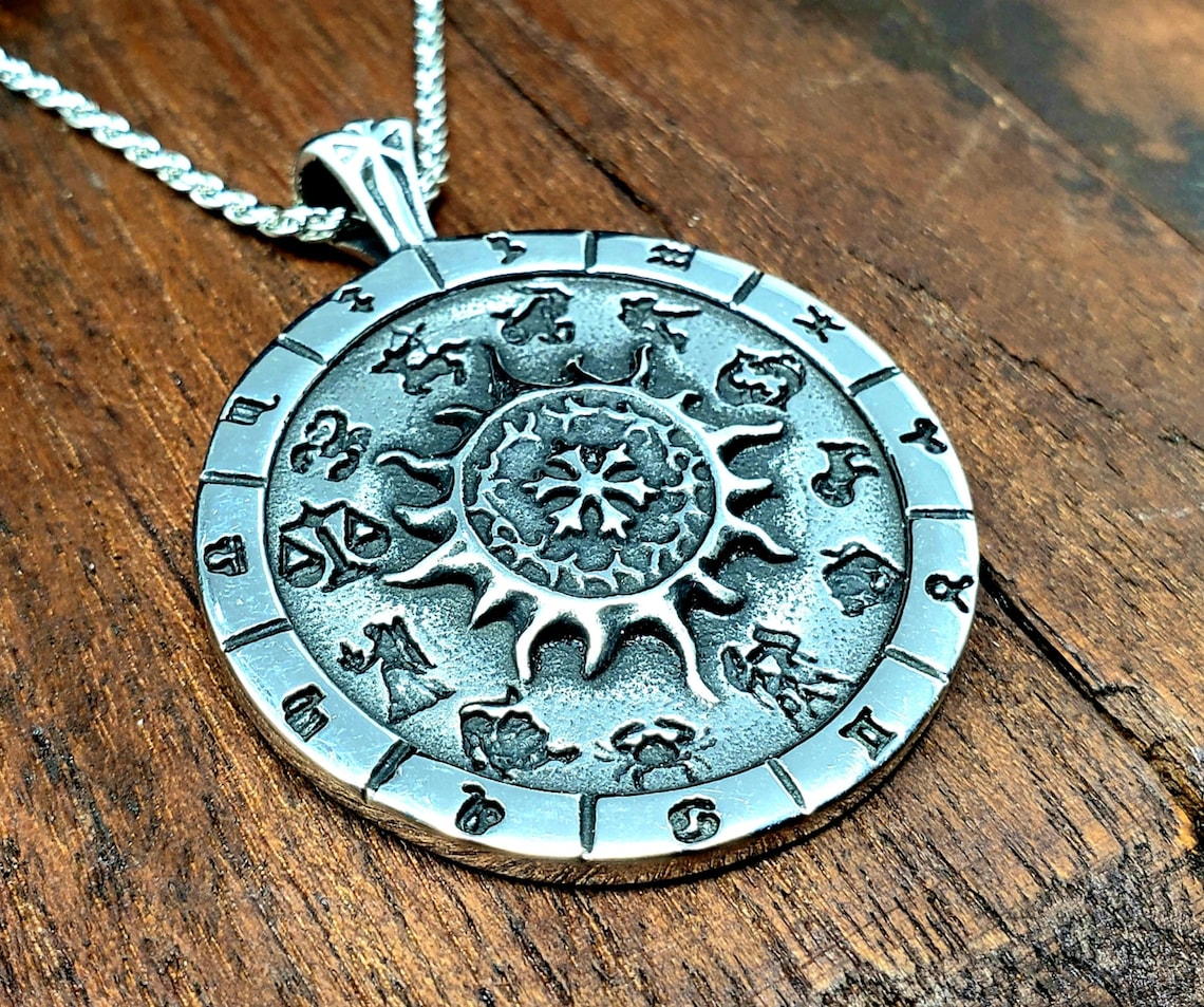 Steel Zodiac Amulet Pendant Necklace for Men or Women - Etsy