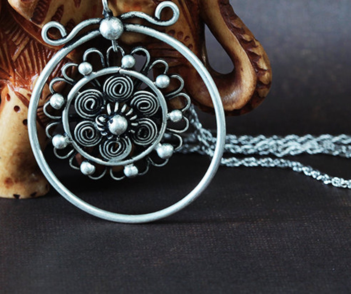 Old Tribal Silver Hmong Pendant | Etsy