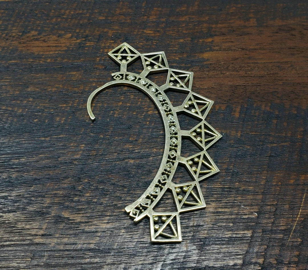 Gold Sacred Geometry Ear Cuff Earpiece Brass Bohemian Jewelry - Etsy