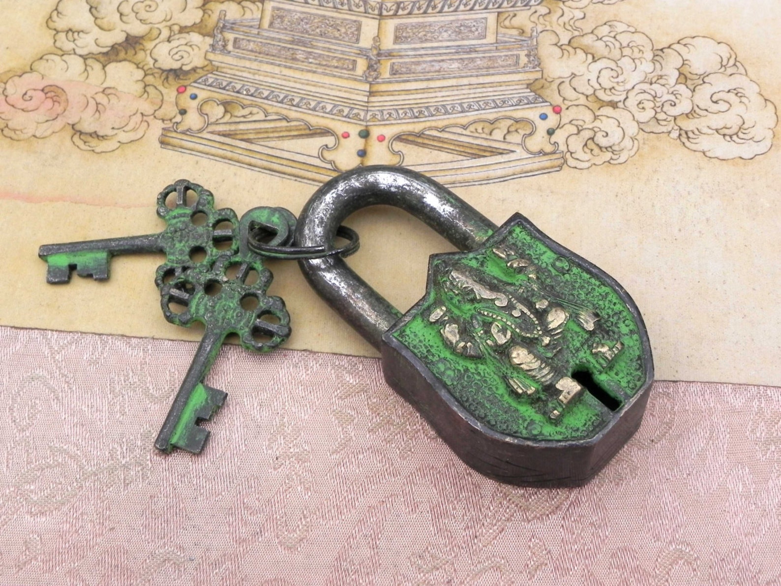 Small Ganesh Temple Lock Home Decor hardware accessories | Etsy