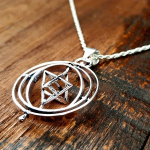 Silver Gyroscope Sacred Geometry Spinner Pendant Necklace - Etsy