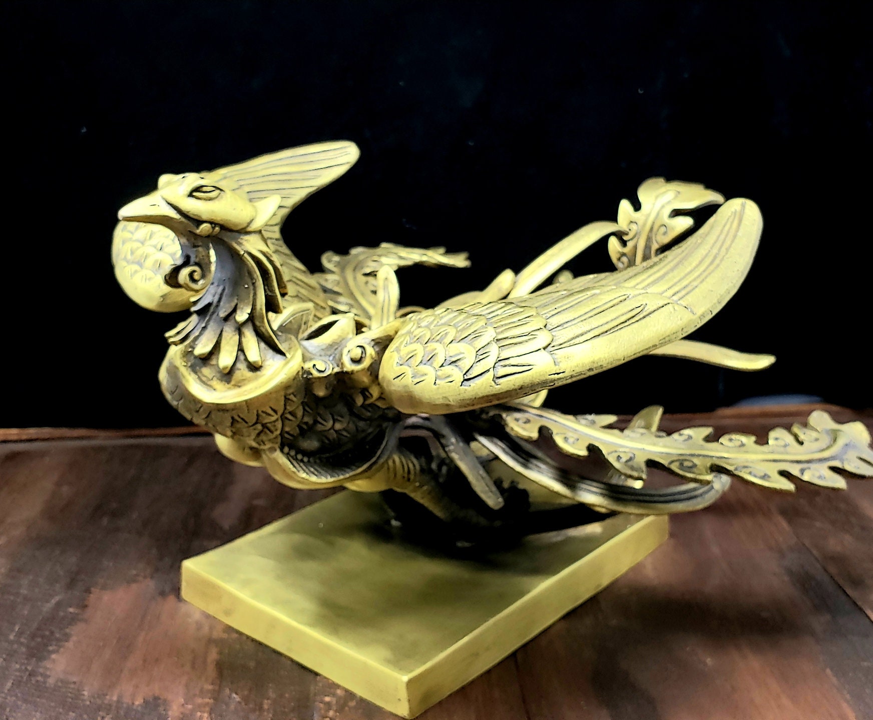 Golden Phoenix Statue - Etsy