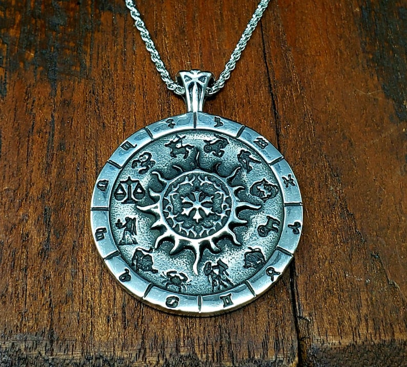 Steel Zodiac Amulet Pendant Necklace for Men or Women - Etsy