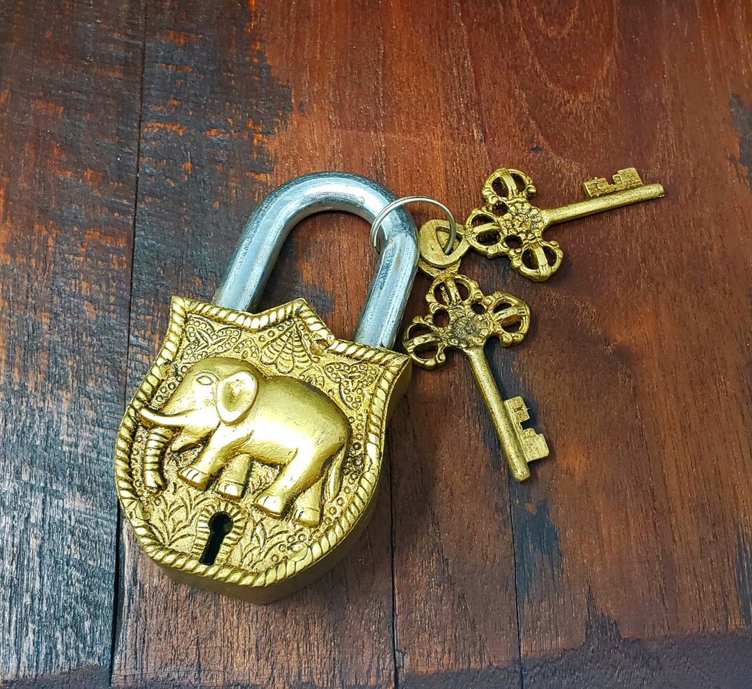 Gold Elephant Temple Lock Home Decor Hardware Accessories - Etsy