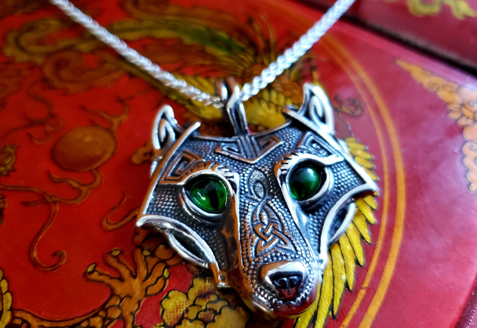 Celtic Wolf Stainless Steel Pendant Necklace | Etsy