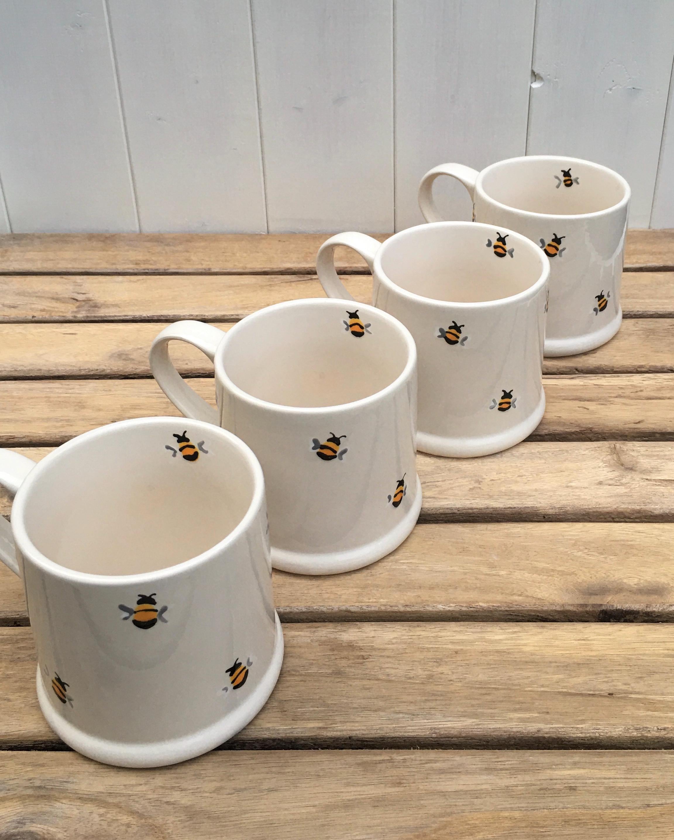 Handmade Honey Bee Earthenware Mug: Personalized Coffee Cup - Etsy