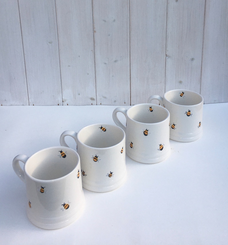 Handmade Honey Bee Earthenware Mug: Personalized Coffee Cup - Etsy
