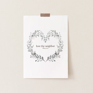 Matthew 22:39 | Love Thy Neighbor | Printable Wall Art | Bible Verse ...