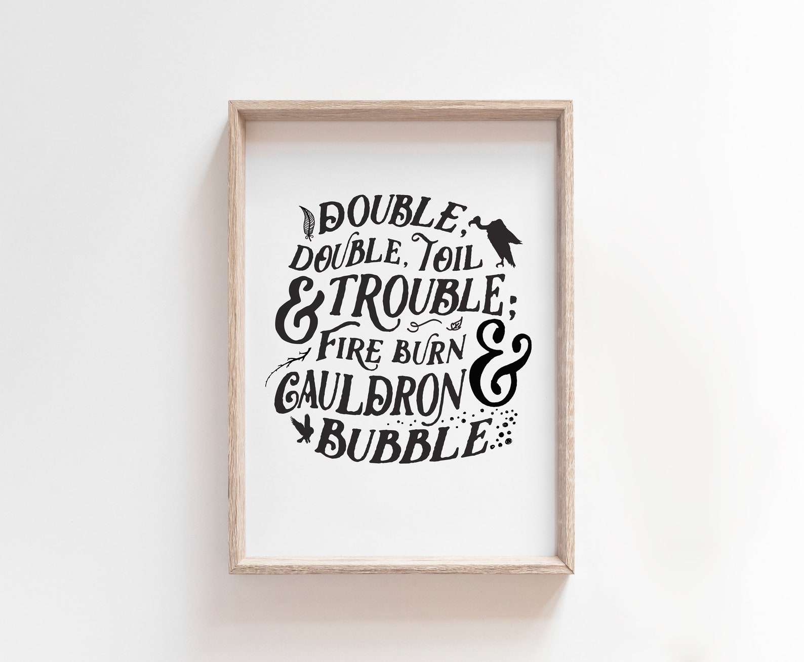 Double Double Toil and Trouble Macbeth Halloween Printable | Etsy