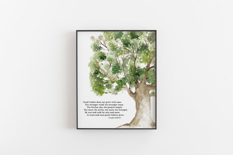 Good Timber | Douglas Malloch | Poem Printable Wall Art | Men's Office ...