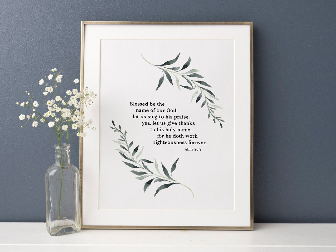 Alma 26:8 Let Us Give Thanks Thanksgiving Printable Wall - Etsy
