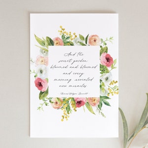 Secret Garden Book Quote | Frances Hodgson Burnett | Printable Wall Art ...