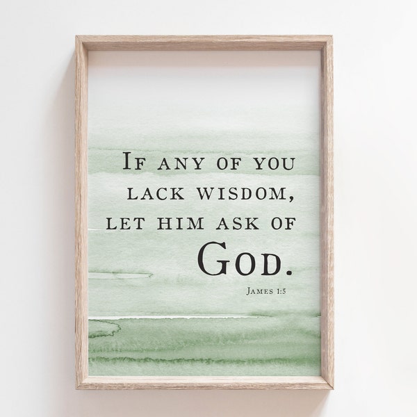 James 1:5 If Any of You Lacks Wisdom, Bible Verse - Etsy